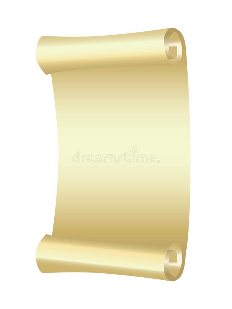 Old Paper Scroll Gold Frame Illustration Isolated Stock Illustrations ...