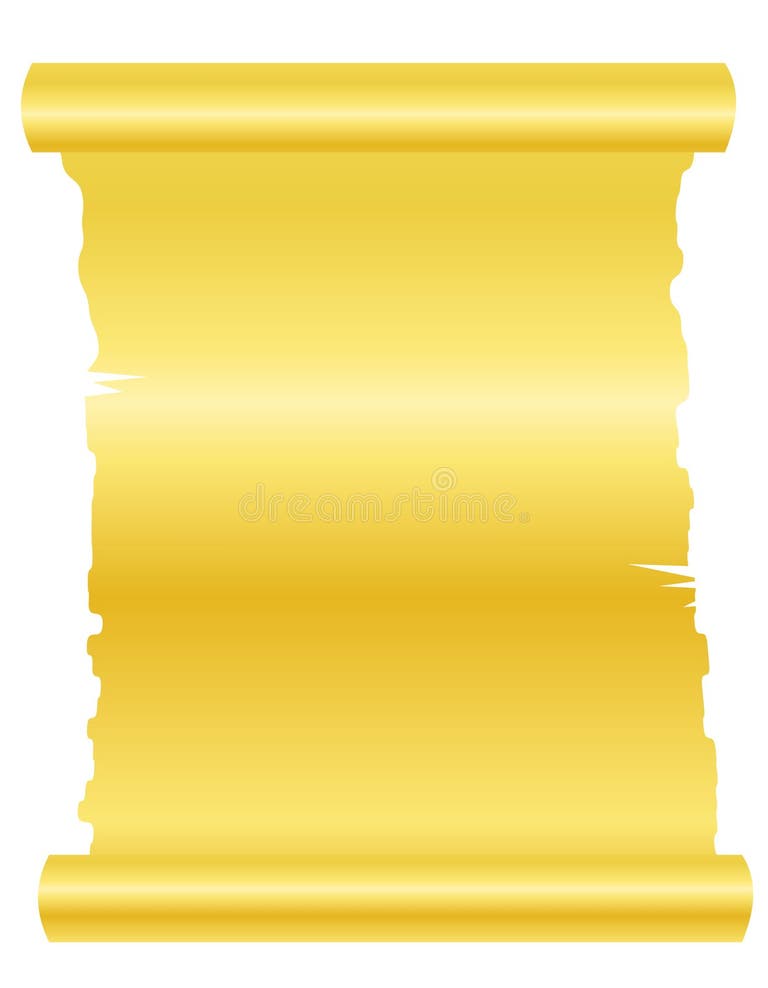 Old Paper Scroll Gold Frame Illustration Isolated Stock Illustrations ...