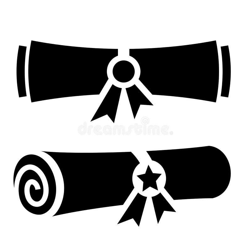 Scroll Paper Diploma Vector Icon Stock Vector - Illustration of ...