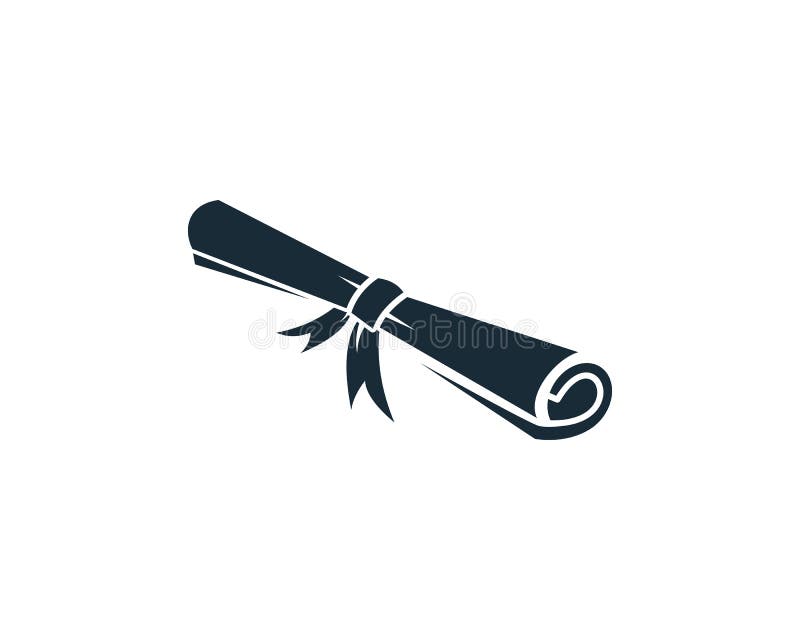 Scroll Paper Graduation, Certification Icon Vector Logo Template ...