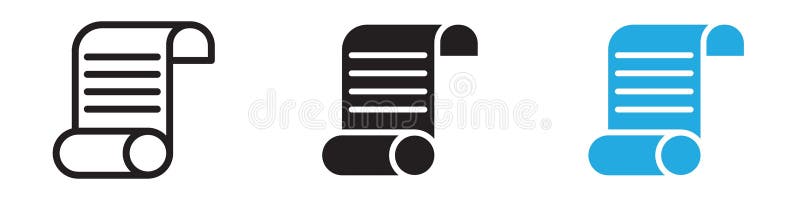 Scroll paper icon vector stock vector. Illustration of literature ...