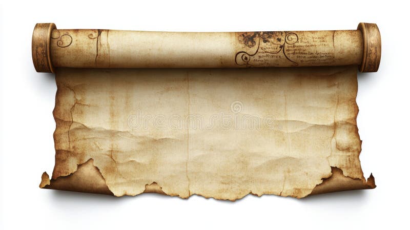 A Scroll of Paper with a Map on it Stock Illustration - Illustration of ...