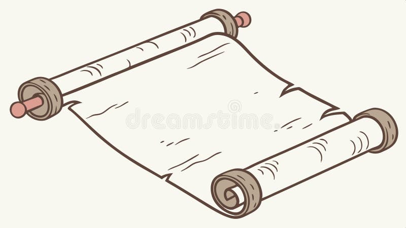 Scroll Paper Outline, Vintage Document and History Symbol. Vector ...