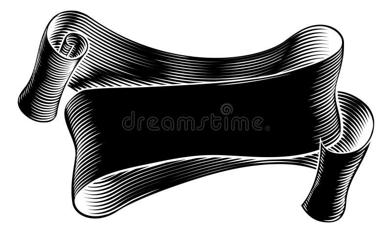 Scroll Paper Parchment Banner Old Vintage Woodcut Stock Vector ...