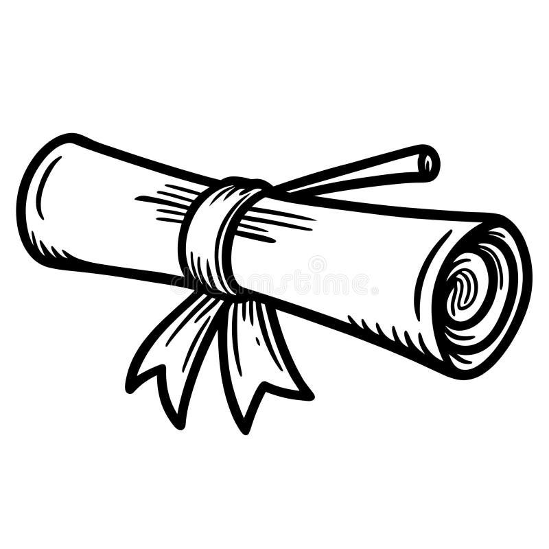 A Scroll of Paper with a Ribbon Tied Around it Stock Image ...