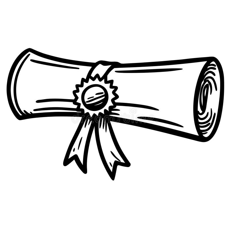 A Scroll of Paper with a Ribbon Tied Around it Stock Illustration ...