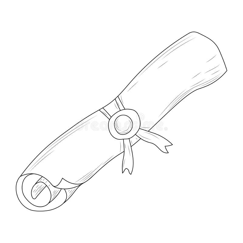 Scroll Paper with Seal Outline, Black and White Diploma Scroll for ...