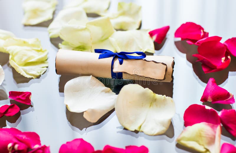 Scroll paper on the table stock image. Image of closeup - 70060603