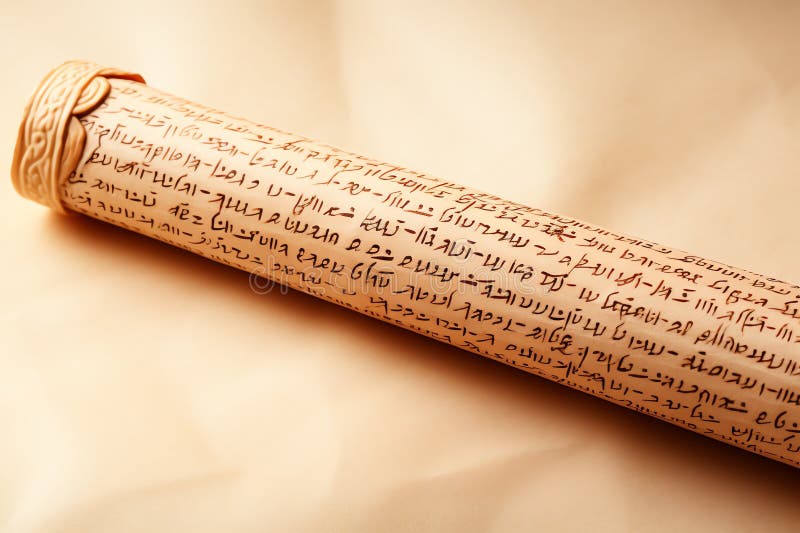 Scroll or Papyrus with Ancient Greek Text or Mathematical Equations ...