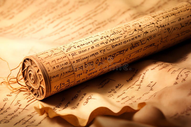 Scroll or Papyrus with Ancient Greek Text or Mathematical Equations ... Scroll or Papyrus with Ancient Greek Text or Mathematical Equations ...