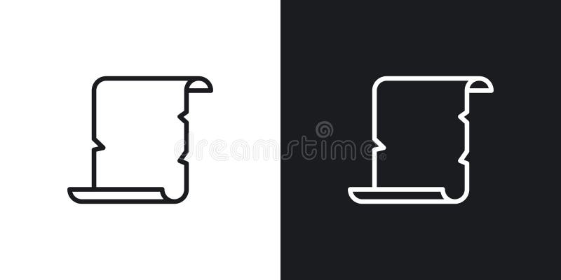 Scroll papyrus paper icon stock vector. Illustration of vector - 338556299