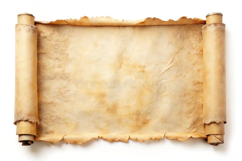 Scroll Parchment or Aged Manuscript Isolated on White Stock ...
