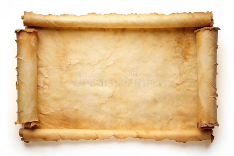 Scroll Parchment or Aged Manuscript Isolated on White Stock ...