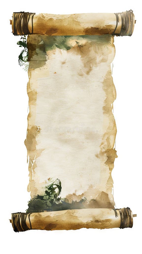 Scroll with a Parchment Paper Stock Photo - Image of painting, scroll ...