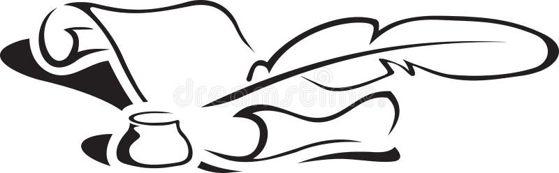 Scroll, pen and ink. stock vector. Illustration of paper - 14670698