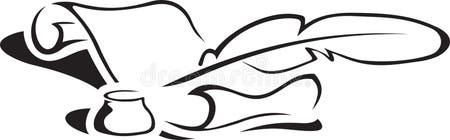 Scroll, pen and ink. stock vector. Illustration of paper - 14670698