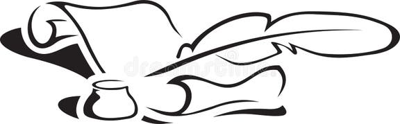 Scroll, pen and ink. stock vector. Illustration of paper - 14670698