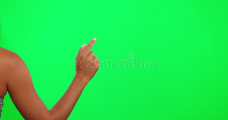 Scroll, Pointing and Hand on Green Screen in Studio for Website ...
