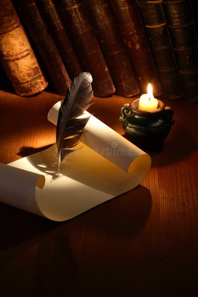 Scroll and Quill stock photo. Image of novel, message - 19652936