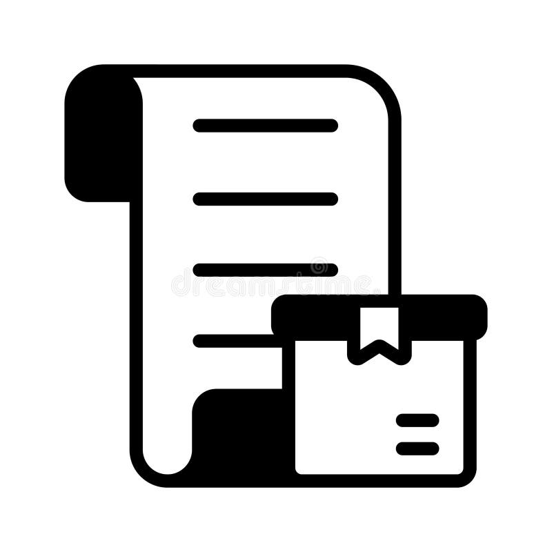 A Scroll Representing an Order Receipt or Invoice Document Stock Vector ...