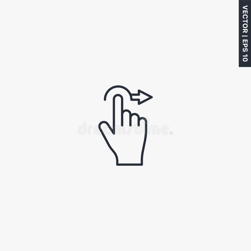 Scroll Right, Linear Style Sign for Mobile Concept and Web Design Stock ...