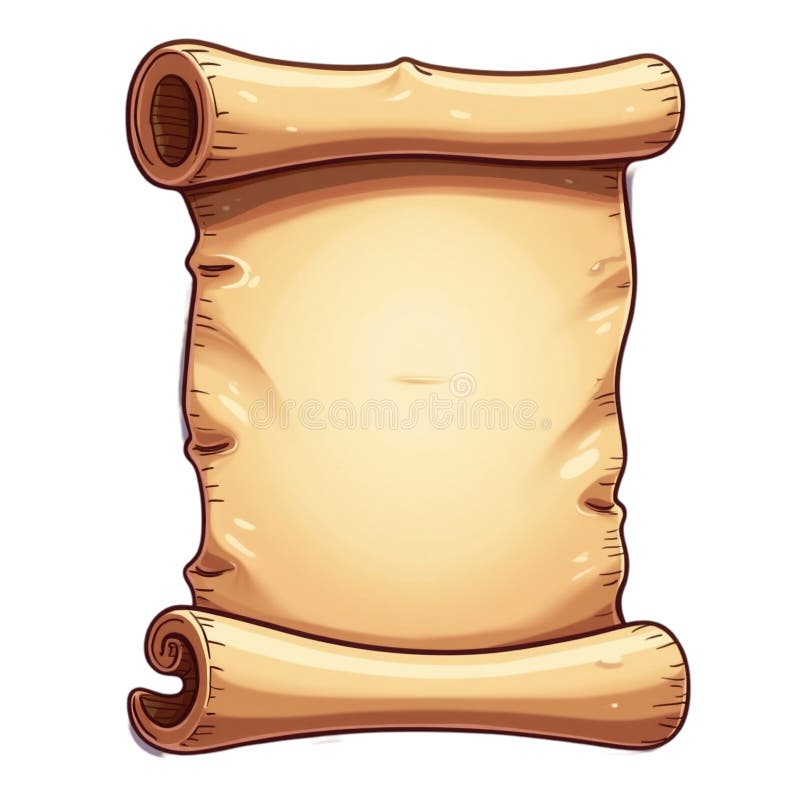 A Scroll with Rolled Edges Has an Empty, Aged Stock Image ...