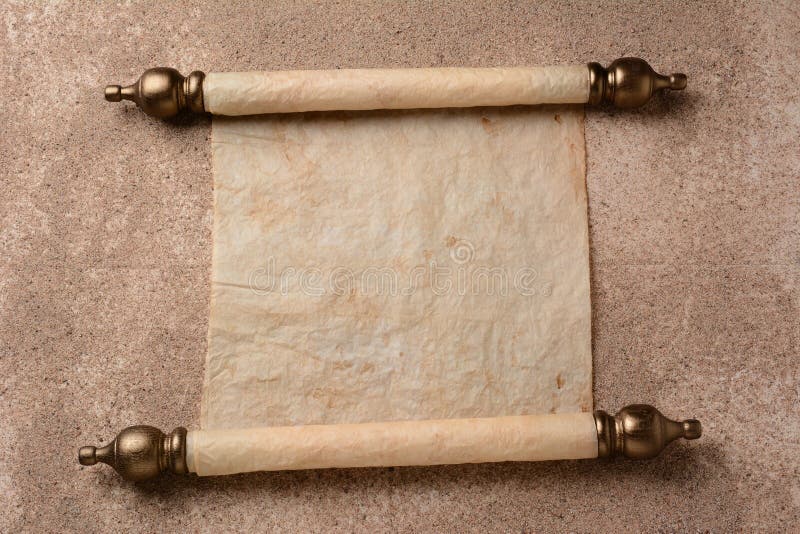 Scroll on Sand Covered Floor Stock Image - Image of copyspace, aged ...