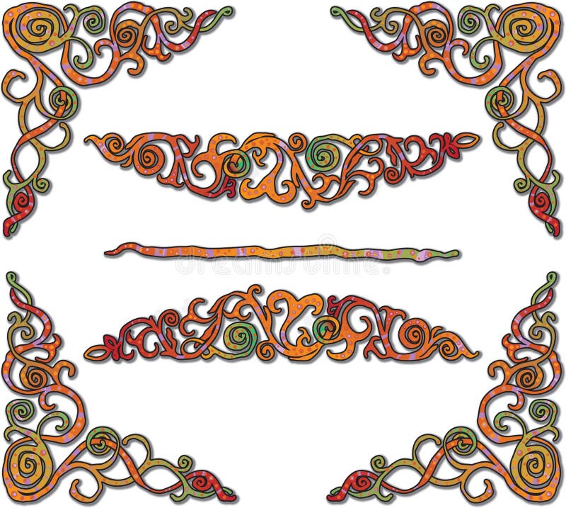 Scroll set stock vector. Illustration of bindweed, color - 26037198