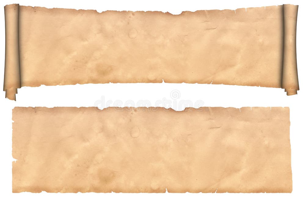 Scroll and Sheet of Old Paper. Stock Image - Image of crumpled, rust ...