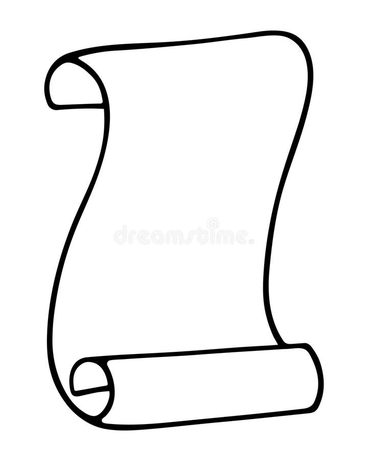 Scroll. Sketch. Rolled Up Sheet of Blank Paper. Place for Text Stock ...