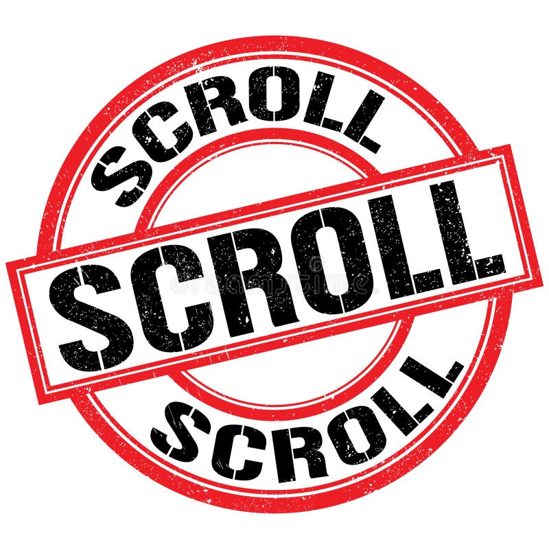 SCROLL Text on Red-black Round Stamp Sign Stock Illustration ...