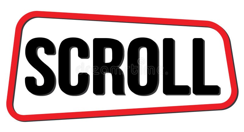 SCROLL Text on Red-black Trapeze Stamp Sign Stock Illustration ...