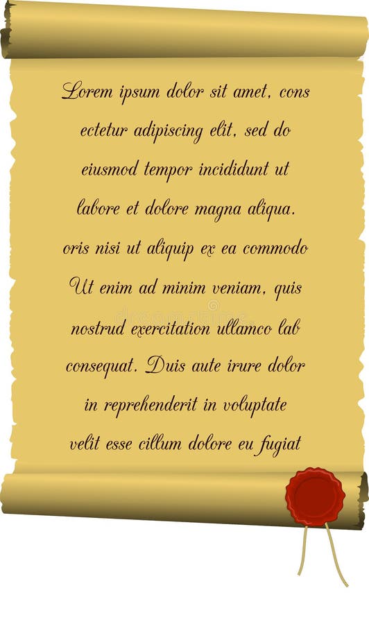 Scroll with Text and Wax Seal Stock Vector - Illustration of hebrew ...