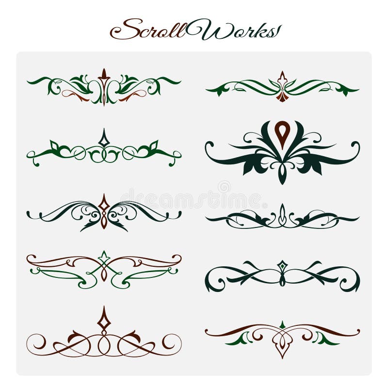 Scroll Design Elements stock vector. Illustration of retro - 7573683