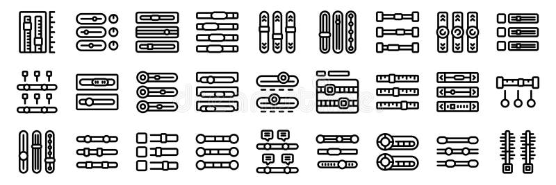 Scrollbar Icons Set. Collection of Linear Adjuster Icons Representing ... Scrollbar Icons Set. Collection of Linear Adjuster Icons Representing ...