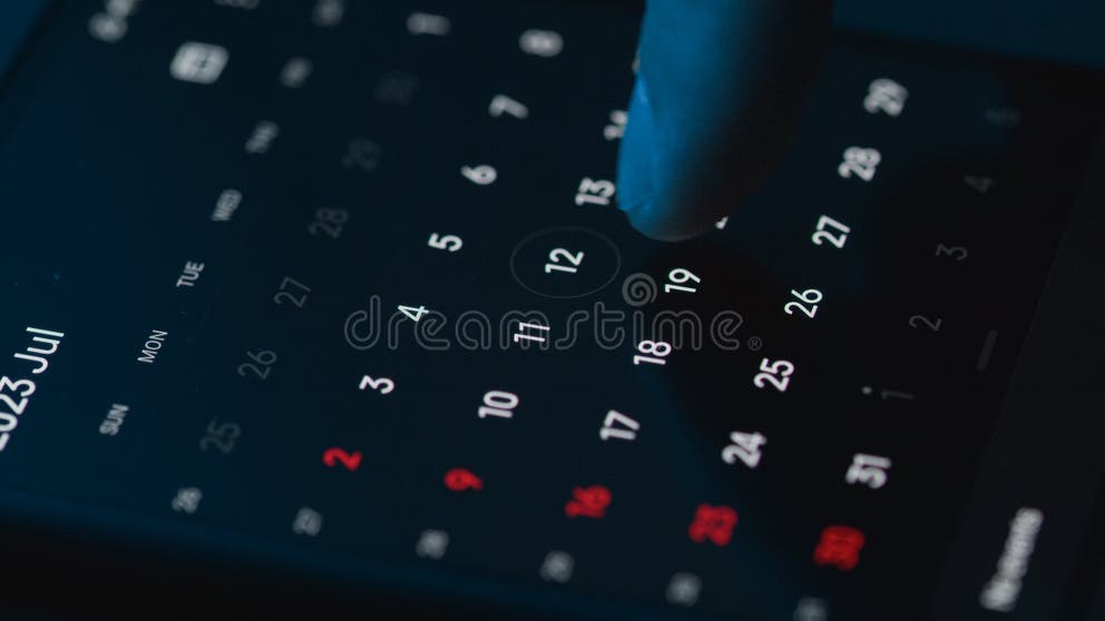 Scrolling Digital Calendar on Smartphone Stock Photo - Image of event ...