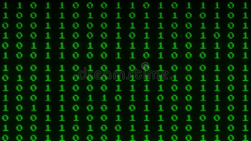 Scrolling Digits on Black Background. Digital Numbers on Computer ...