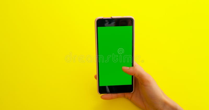 Scrolling Gesture on Smartphone with Green Screen Stock Photo - Image ...