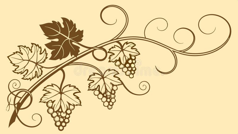 Scrolling Grape Vine with Leaves and Clusters Vector Design Generative ...