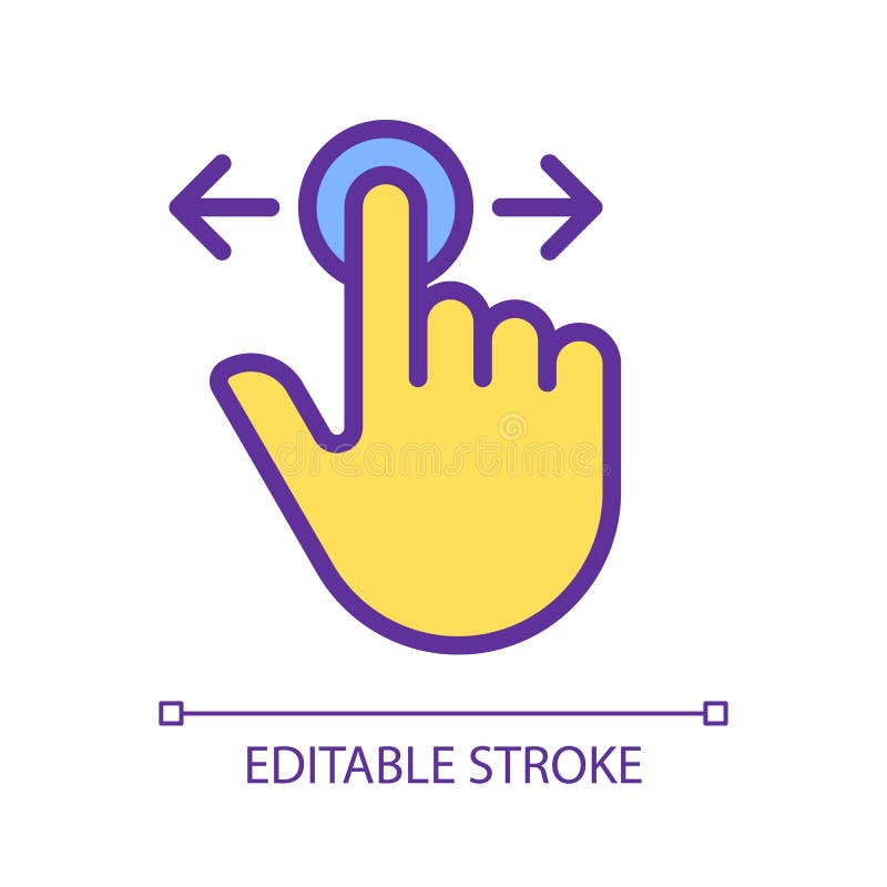 Scrolling Horizontally Pixel Perfect Yellow RGB Color Icon Stock Vector ...