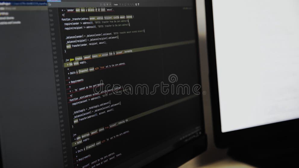 Scrolling the HTML Web Page Code. Programming Stock Image - Image of ...