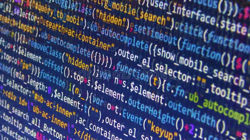 Scrolling Motion Dynamic Move On Notebook Display Lots Of Digits And Chars On The Computer