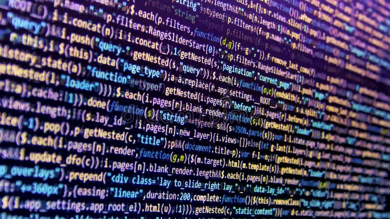 Scrolling Motion Dynamic Move On Notebook Display Lots Of Digits And Chars On The Computer