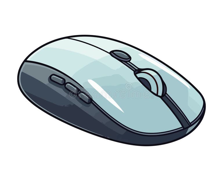 Scrolling Mouse Icon on White Backdrop Stock Vector - Illustration of ...