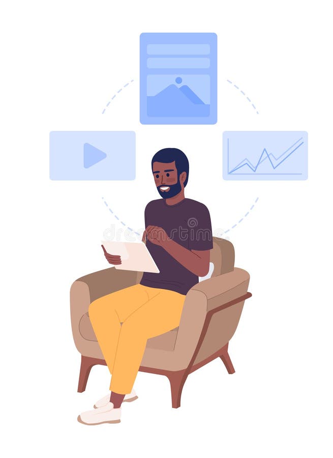 Scrolling Online Learning Resources Flat Concept Vector Spot ...