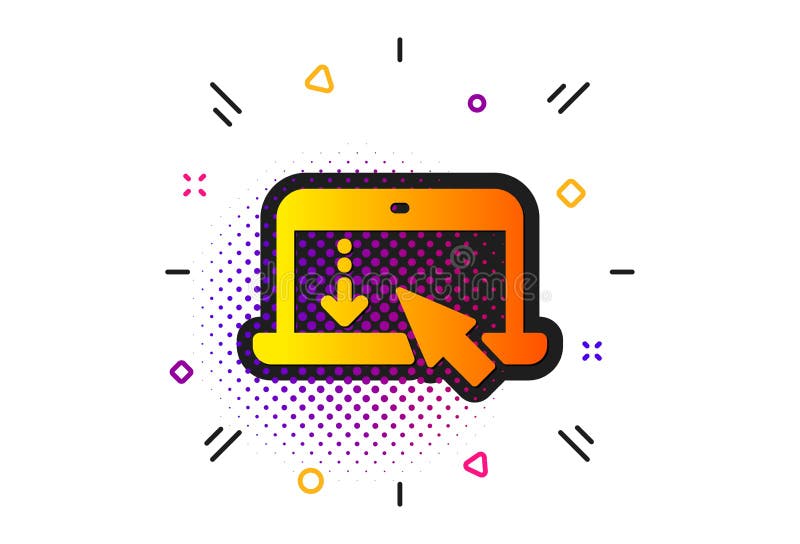 Scroll Down Laptop Icon. Scrolling Screen Sign. Swipe Page. Vector ...