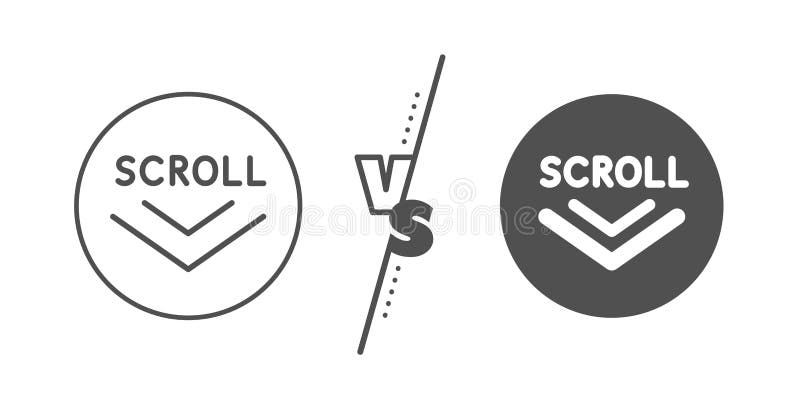 Scroll Down Arrow Line Icon. Scrolling Screen Sign. Swipe Page. Vector ... Scroll Down Arrow Line Icon. Scrolling Screen Sign. Swipe Page. Vector ...