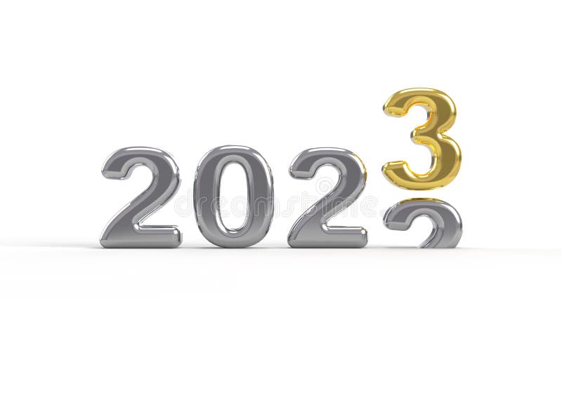 Scrolling 2022 To 2023 Gold 3d Render Metallic Numbers Stock ...