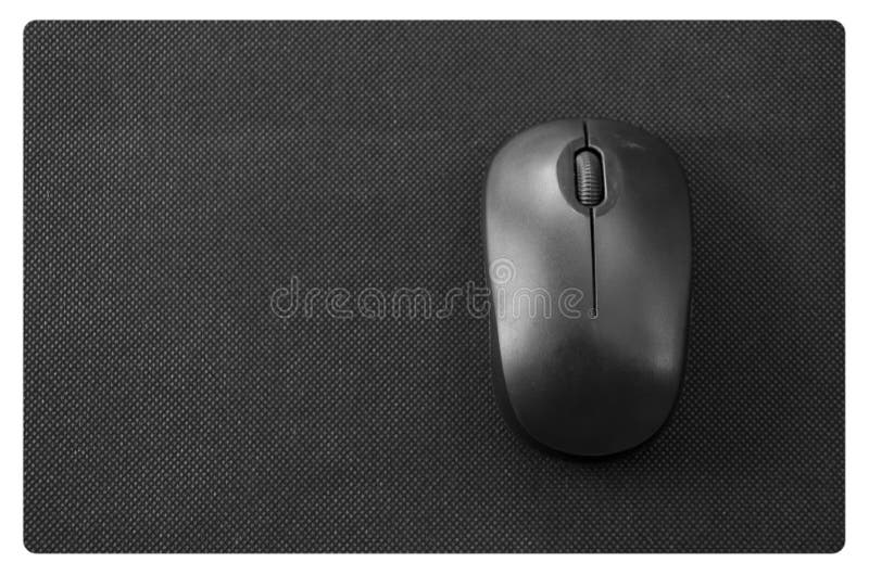 Scrolling Wireless Laser Mouse on Black Mousepad Stock Photo - Image of ...