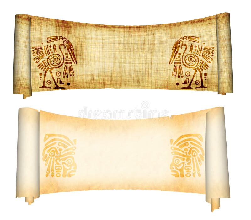 Scrolls with American Indian National Patterns Stock Photo - Image of ...
